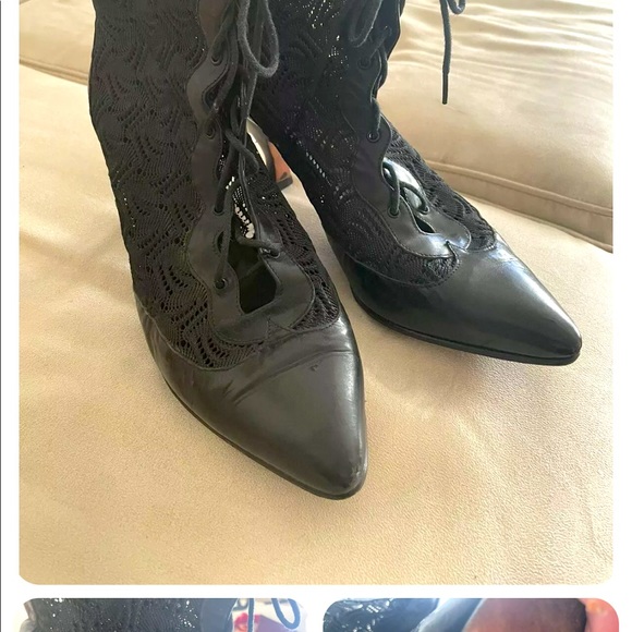 peter fox | Shoes | Vintage Peter Fox Lace Up Boots With Lace Fabric 6 ...